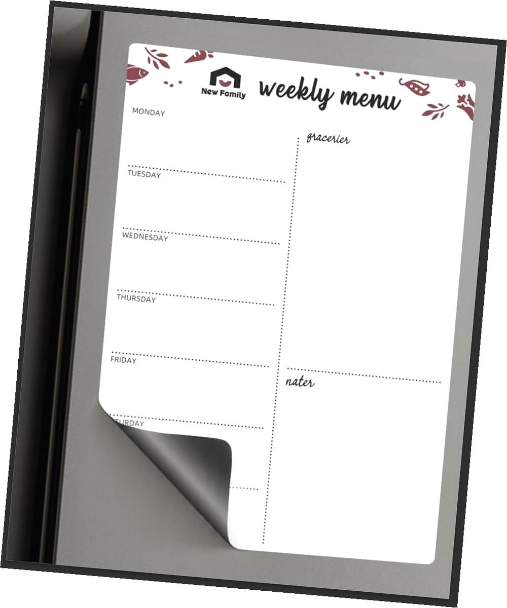 Myst Design Meal Planner for Fridge 16.8" x 11.4" Kitchen Menu Board ...