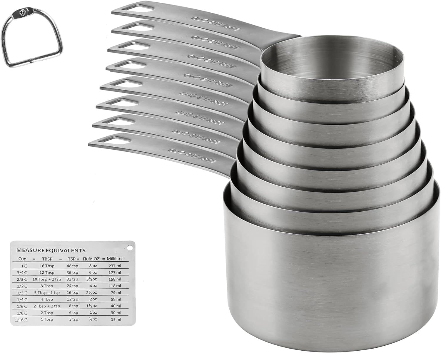 Myst Design Measuring Cups Set, 18/8 (304) Stainless Steel Measuring ...