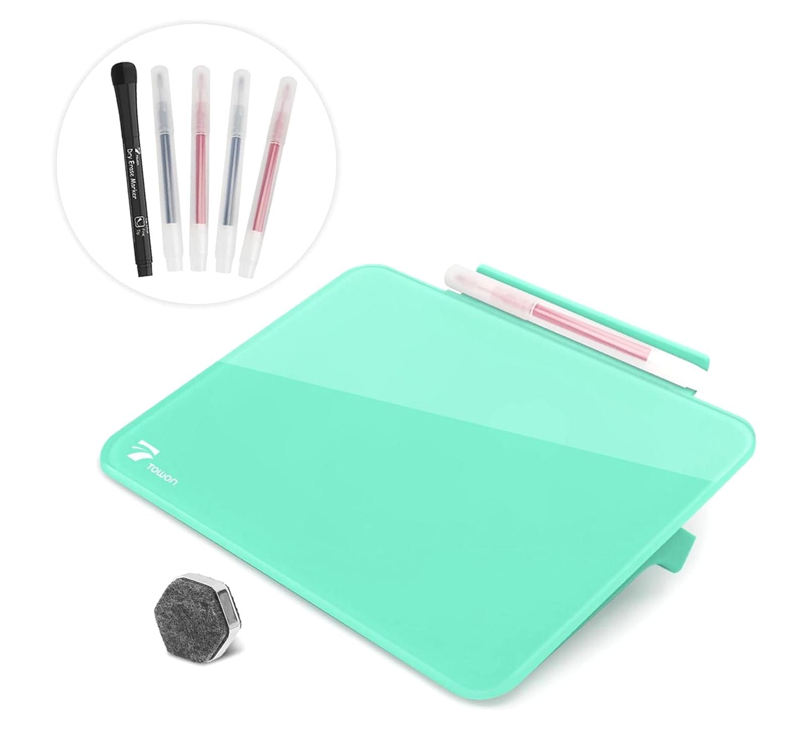 Myst Design Mint Mini Desktop Pure Glass Whiteboard, Compact Inclined ...