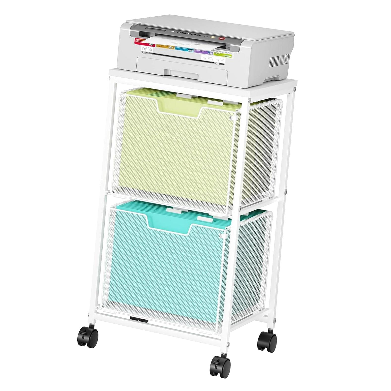 Myst Design Mobile File Cart Featuring 2 Storage Drawers, Under-Desk ...