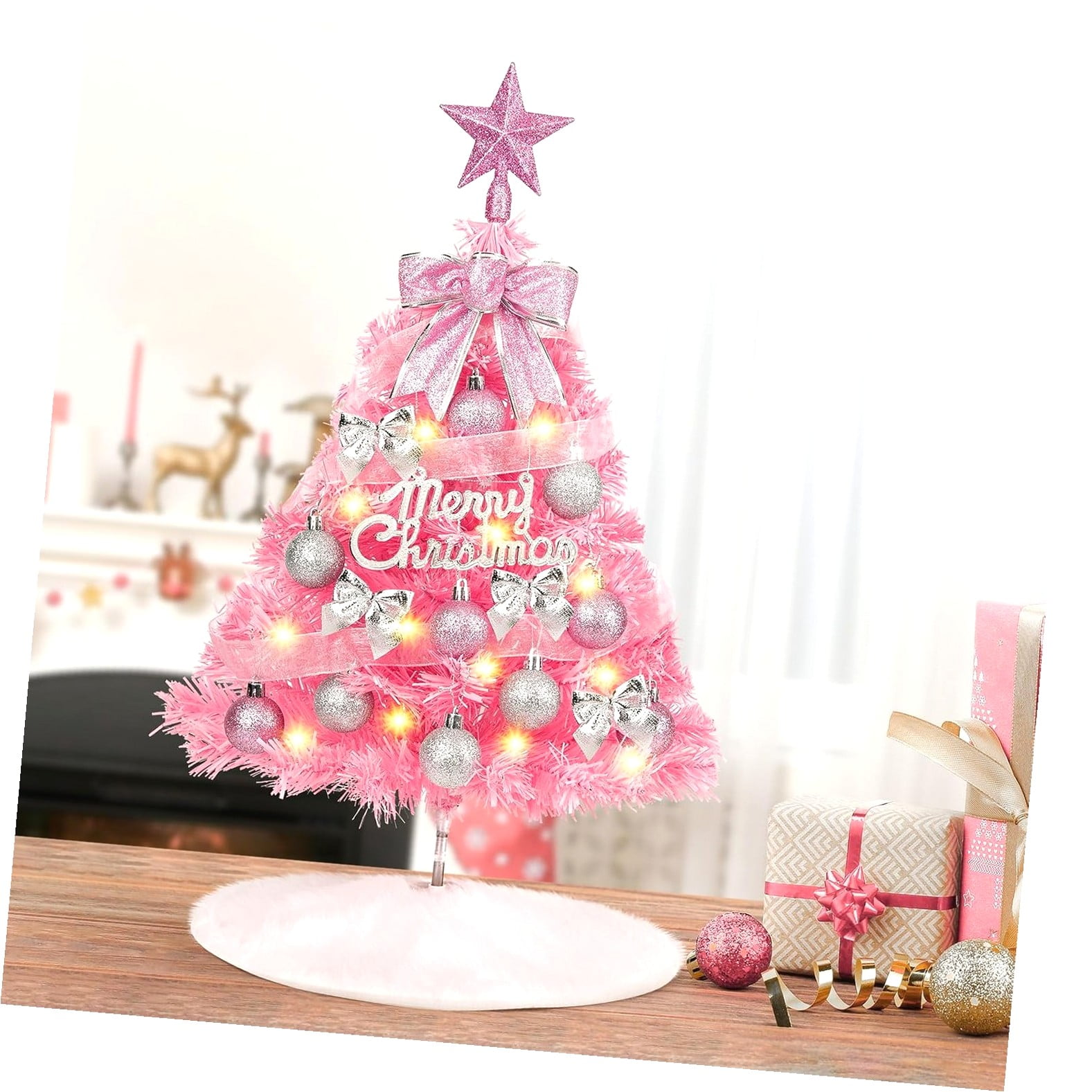 Myst Design NIETING 24 Inch Small Christmas Tree with Lights, Christmas ...