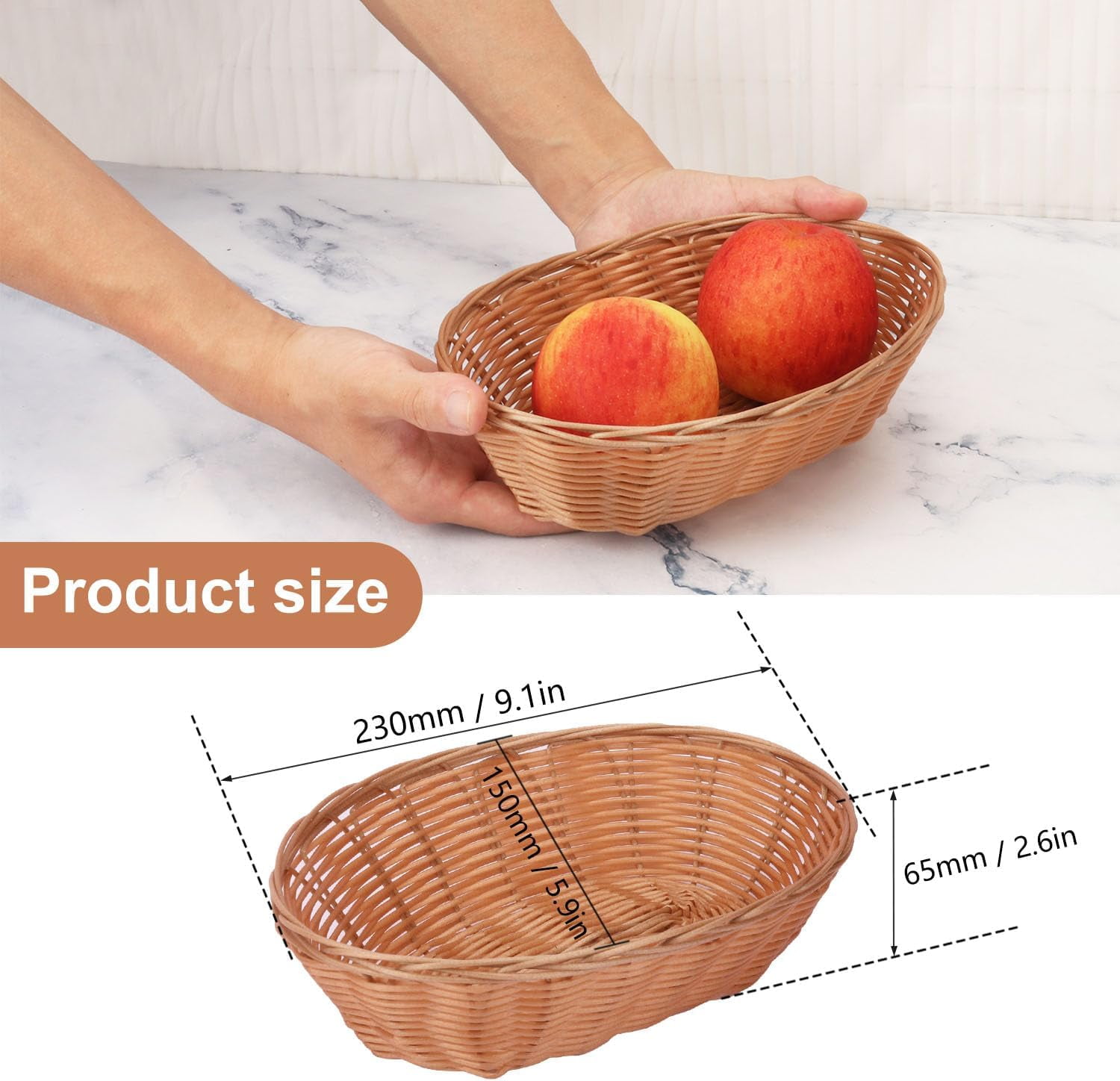 Myst Design Oval Wicker Baskets - Bulk, 21 Pack, Bread Baskets for Serving, Small Wicker Baskets ...