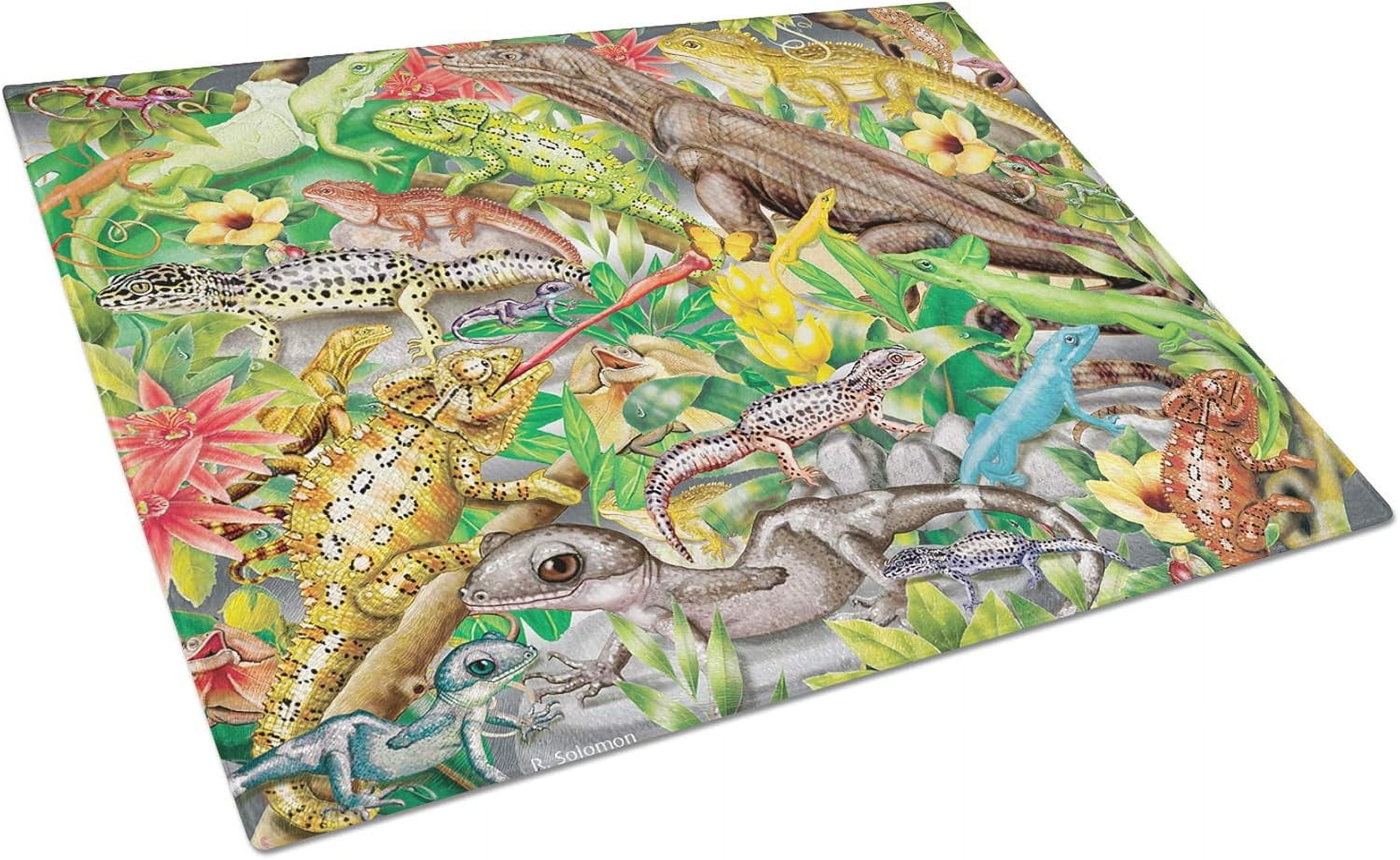 Myst Design PRS4047LCB Lizard Jungle Glass Cutting Board Large ...