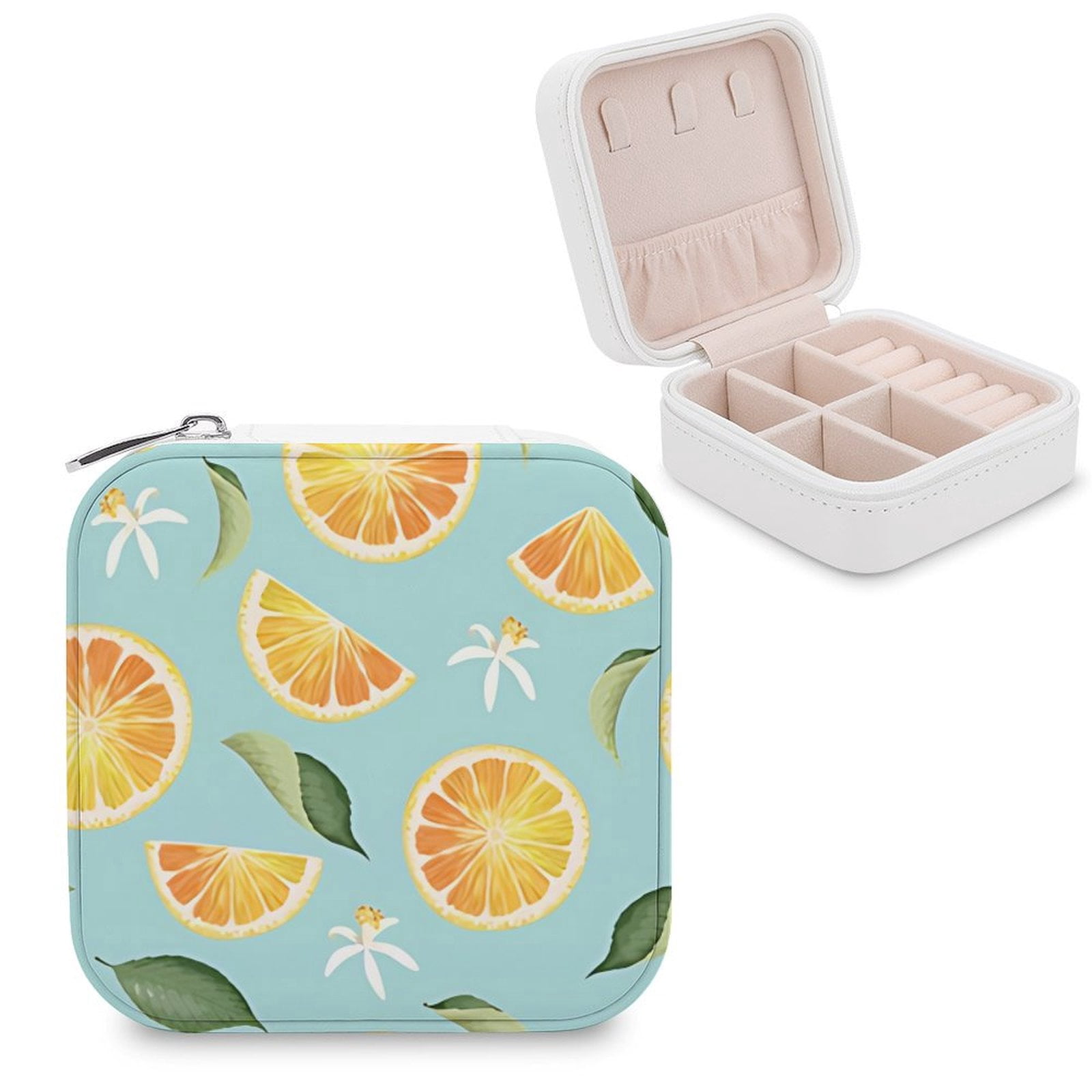 Myst Design PU Leather Jewelry Box for Women Girls, Pattern Orange ...