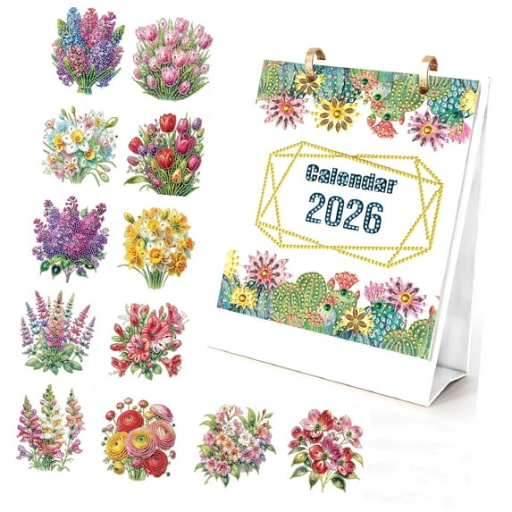 Myst Design Painting Desk Calendar 2026 Monthly Tabletop Calendar Kit ...