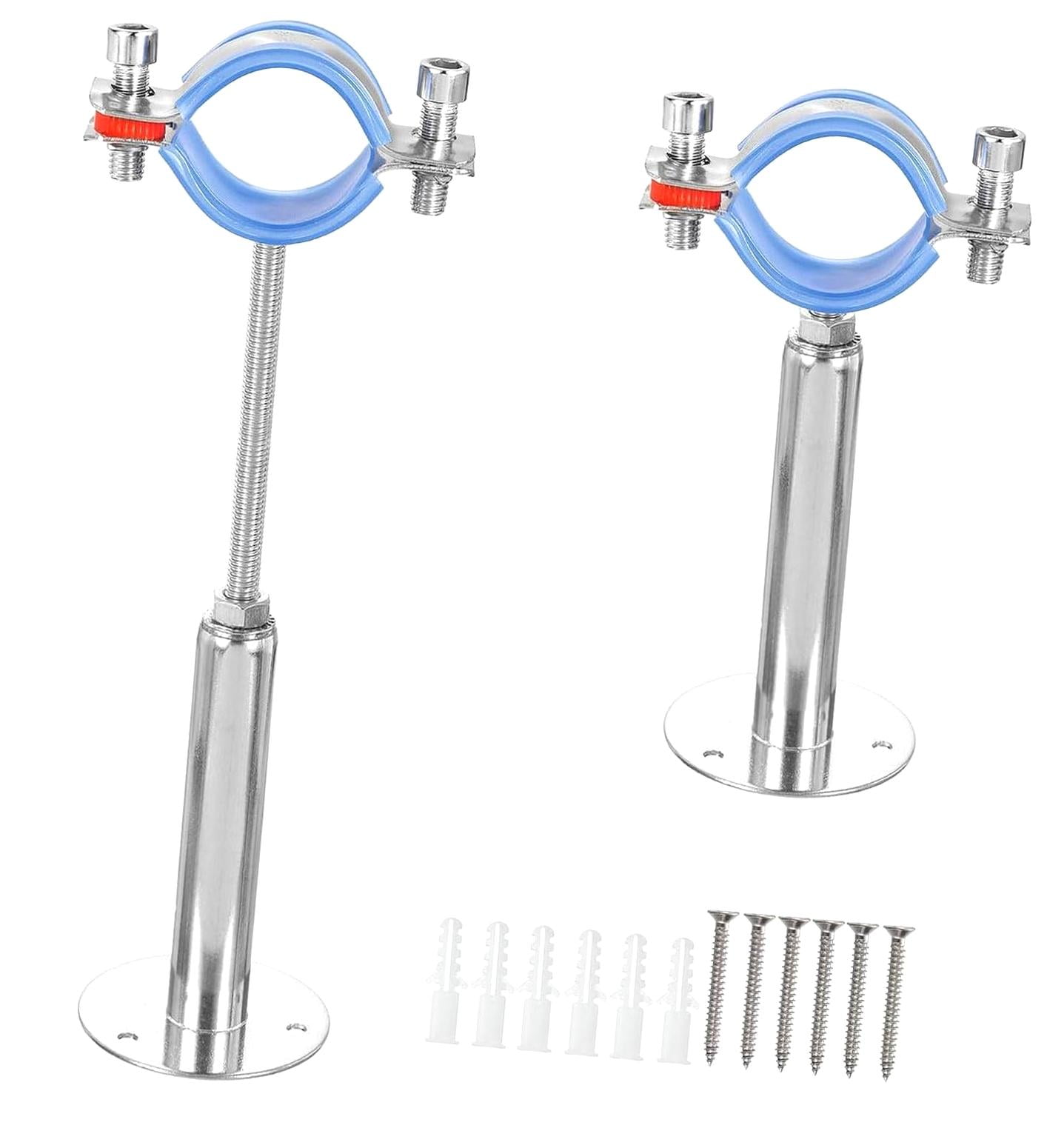 Myst Design Pair of Steel Ceiling and Wall Mount Pipe Brackets ...