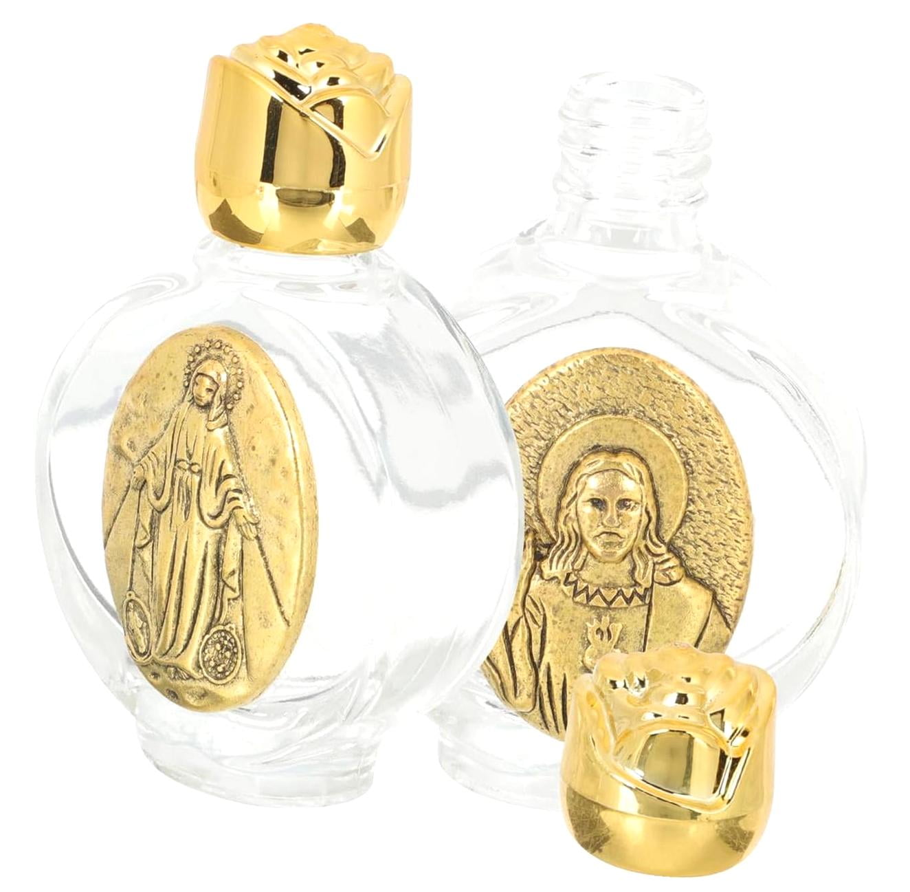 Myst Design Pair of Empty Glass Christian Holy Water Containers with ...