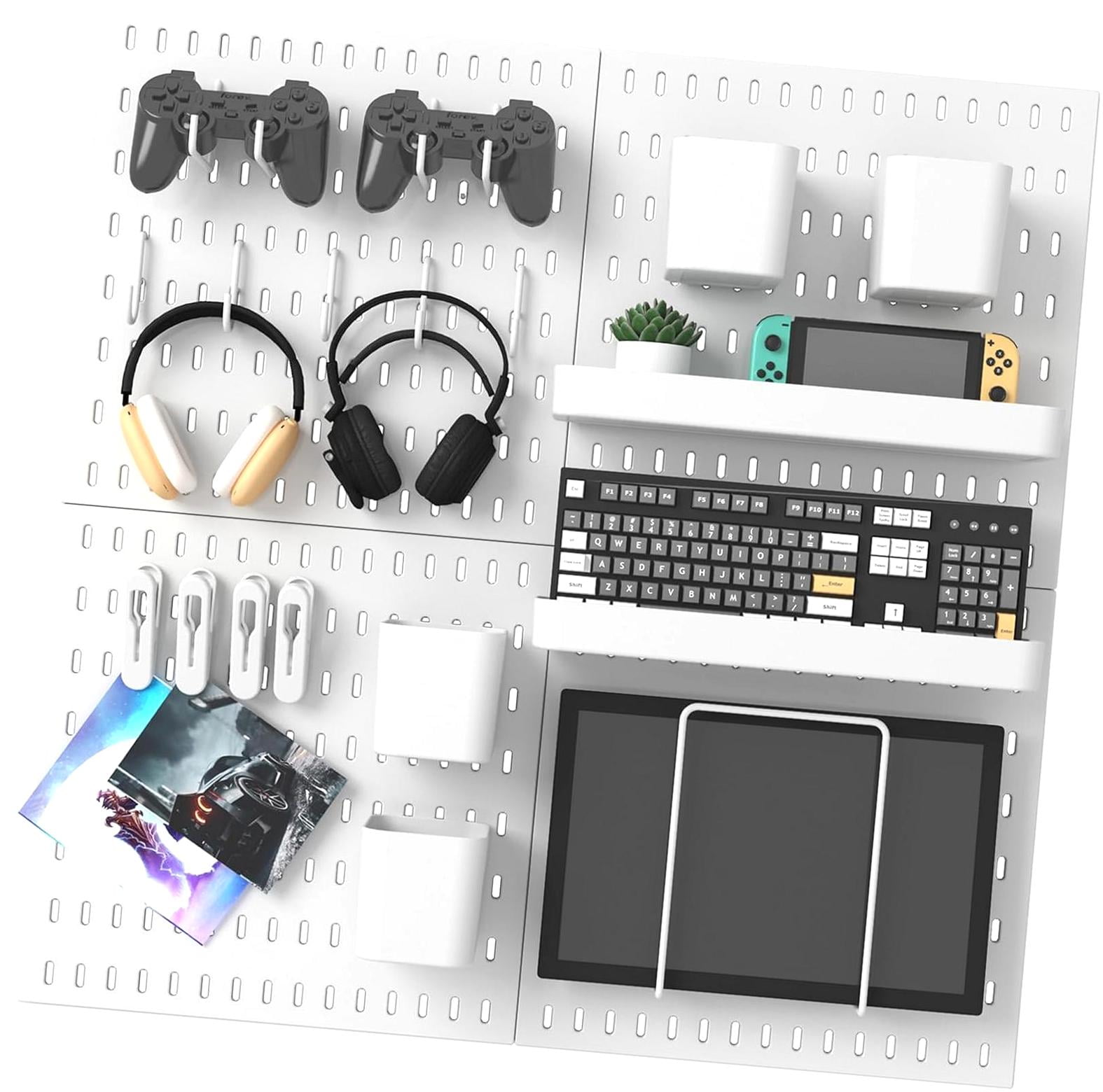 Myst Design Pegboard Combo Set, 25.2" x 25.2" Wall-Mounted Storage Solution with 4 Pegboards ...