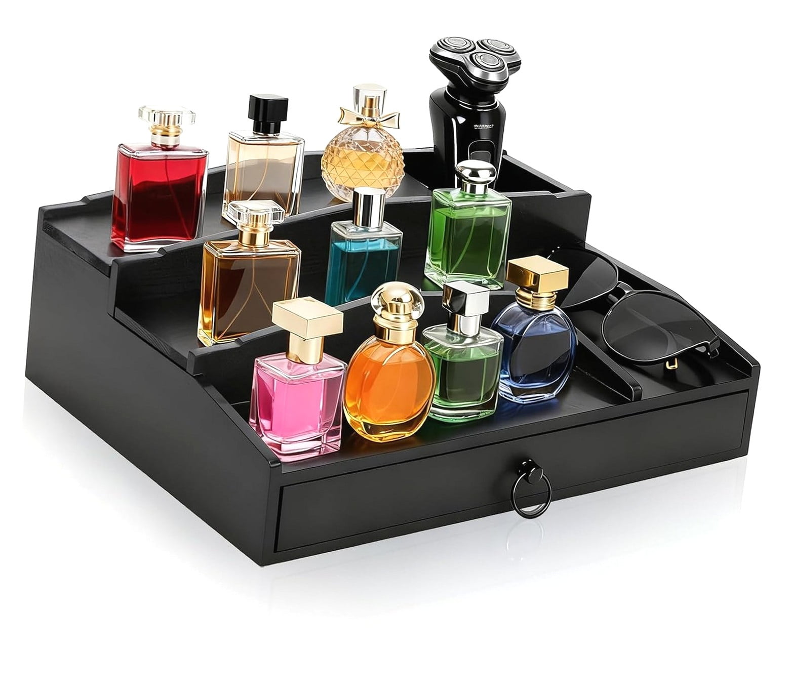 Myst Design Perfume Organizer, 3 Tier Wood Perfume Display Stand for ...