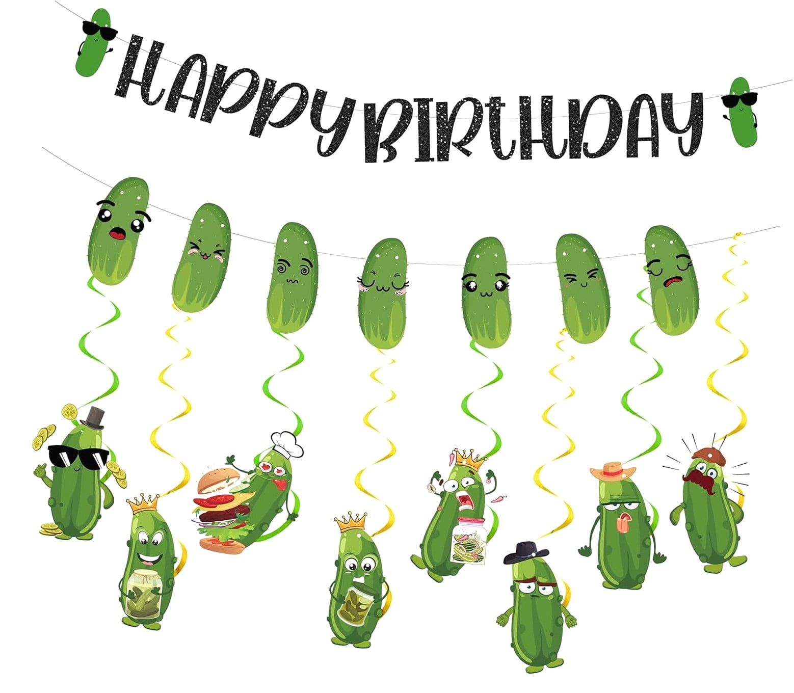 Myst Design Pickle Party Decorations Banner Set 10 Pieces Funny ...