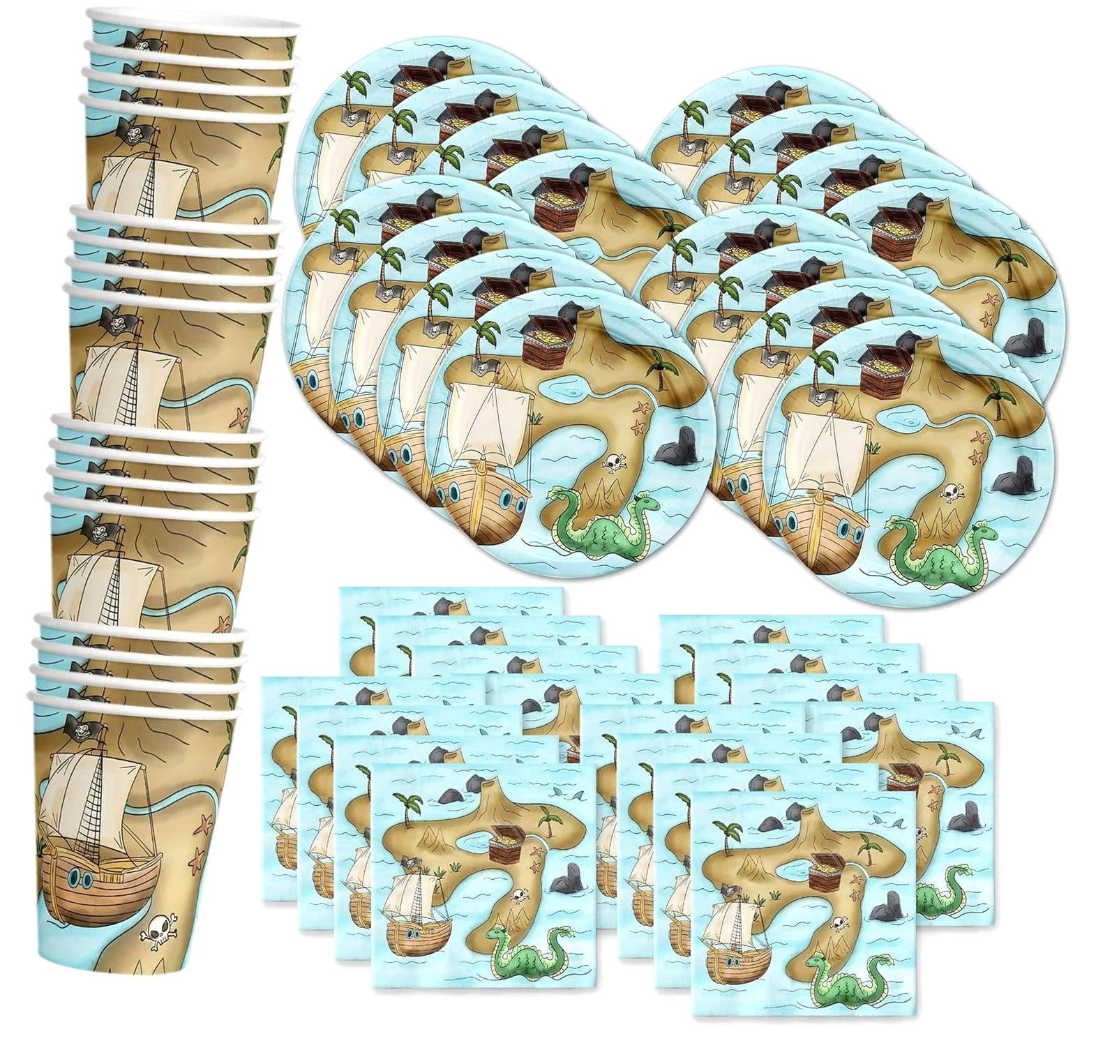 Myst Design Pirate Treasure Map Birthday Party Kit - Includes Plates ...