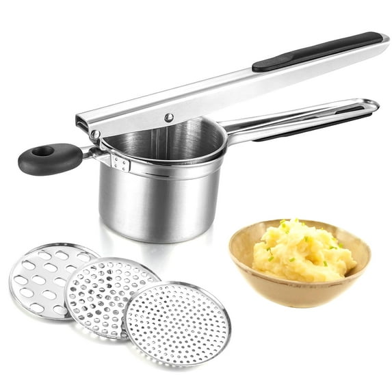 Myst Design Potato Ricer Steel Potato Masher with 3 Interchangeable ...