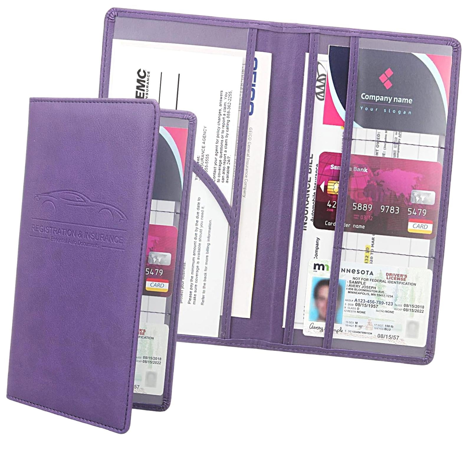 Myst Design Premium Leather Car Registration and Document Holder ...