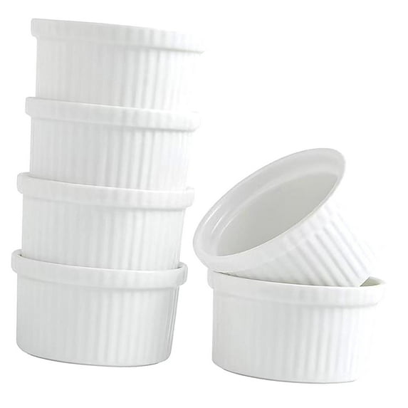 Myst Design Ramekins 8 Oz Oven Safe Baking Bowls Set of 6, Ceramic ...