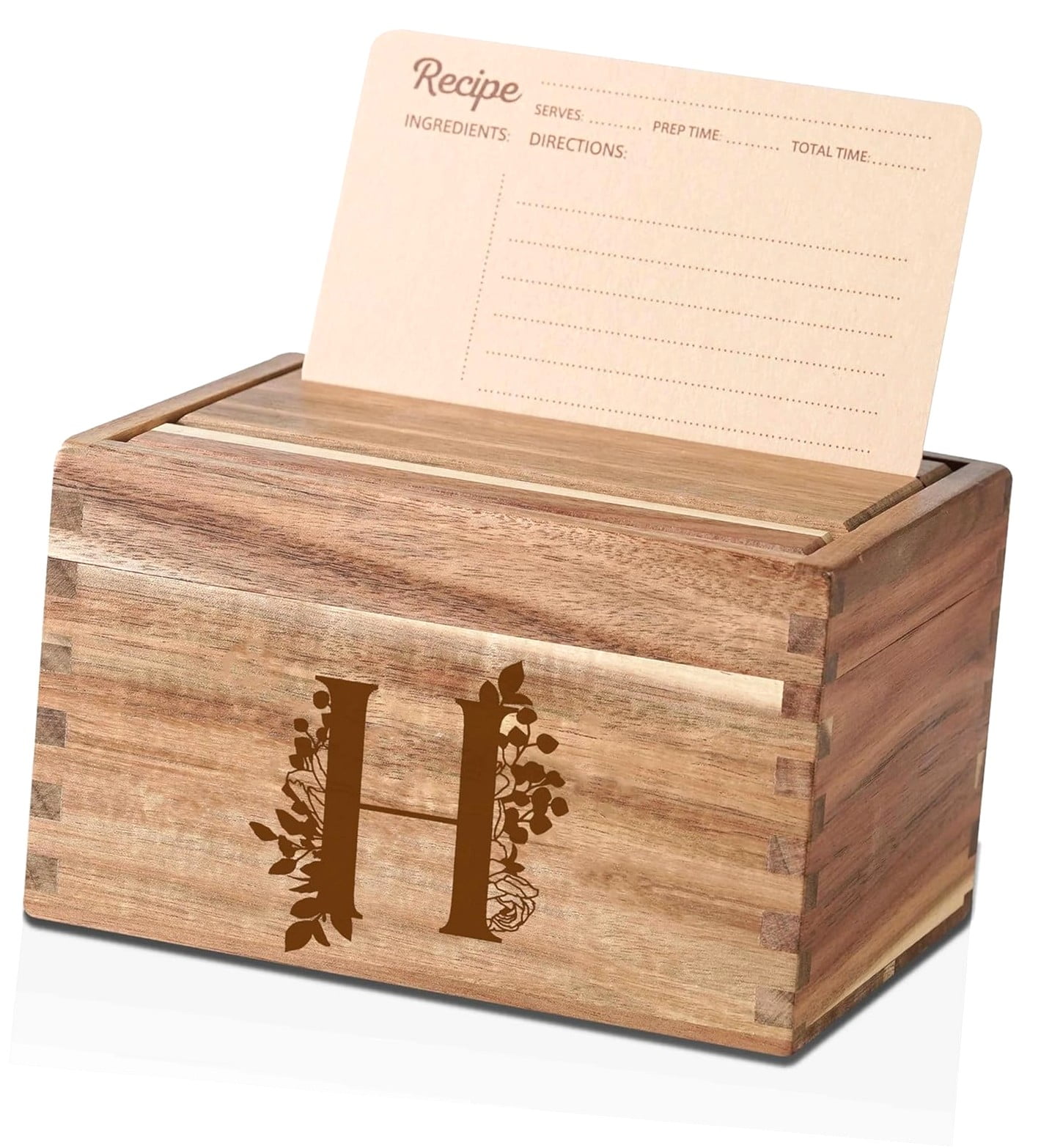 Myst Design Recipe Box, Initial Recipe Card Holder Box with 50 4 by 6 ...