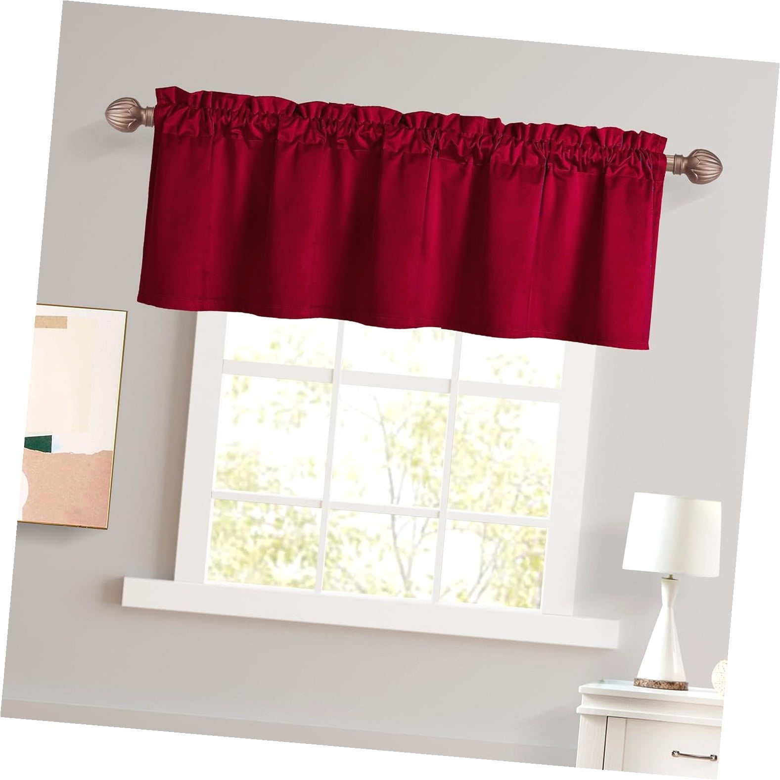 Myst Design Red Valances for Velvet Valance Room, Bedroom, Velvet ...