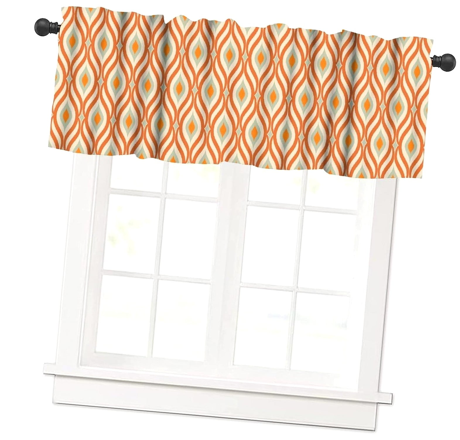 Myst Design Retro Groovy Window Valance Curtains 50s 60s Geometric Mid ...