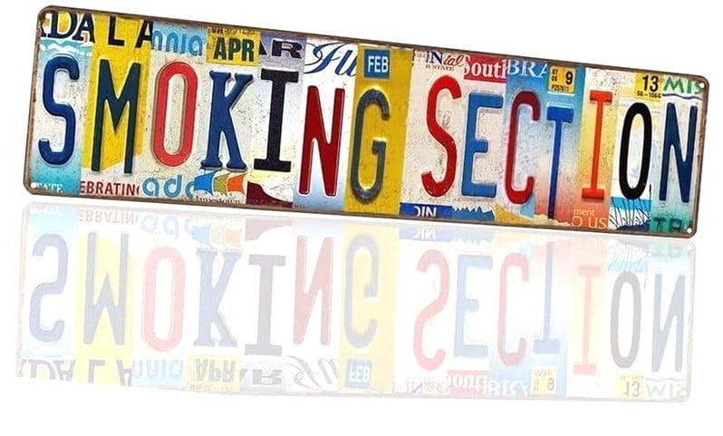 Myst Design SMOKING SECTION Sign - 16x4 Inch Metal License Plate Wall ...