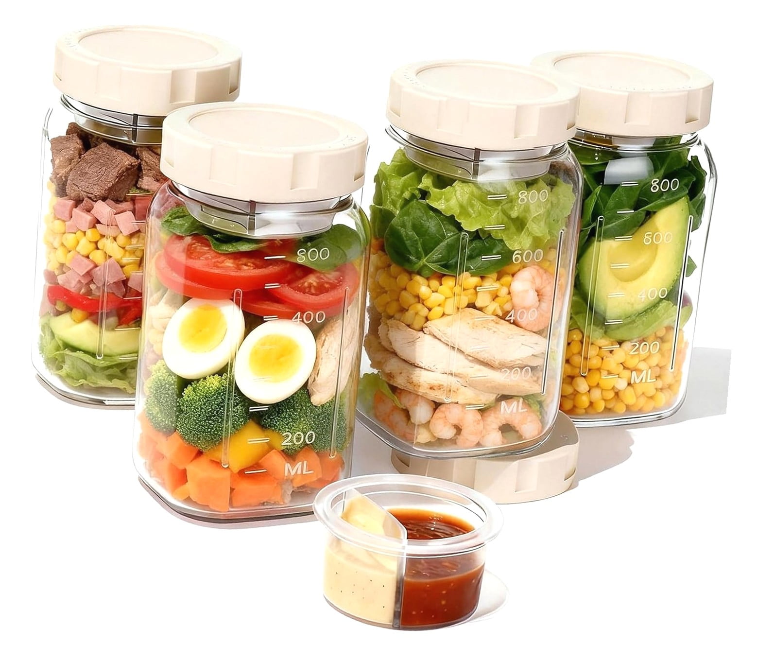 Myst Design Salad Jars with , Salads with Dressing Cup, Salad Pod Jar ...