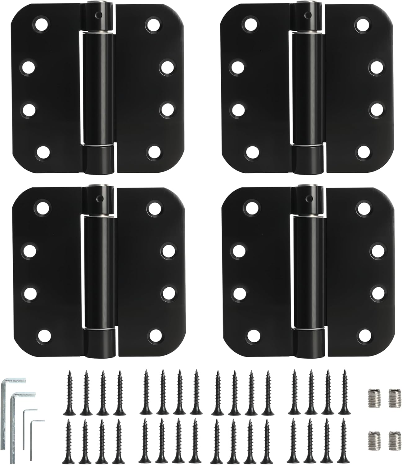 Myst Design Self- Door Hinges 4 Pack, 4 inch Loaded Door Hinges with 5/ ...