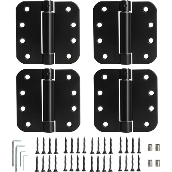 Myst Design Self- Door Hinges 4 Pack, 4 inch Loaded Door Hinges with 5/ ...