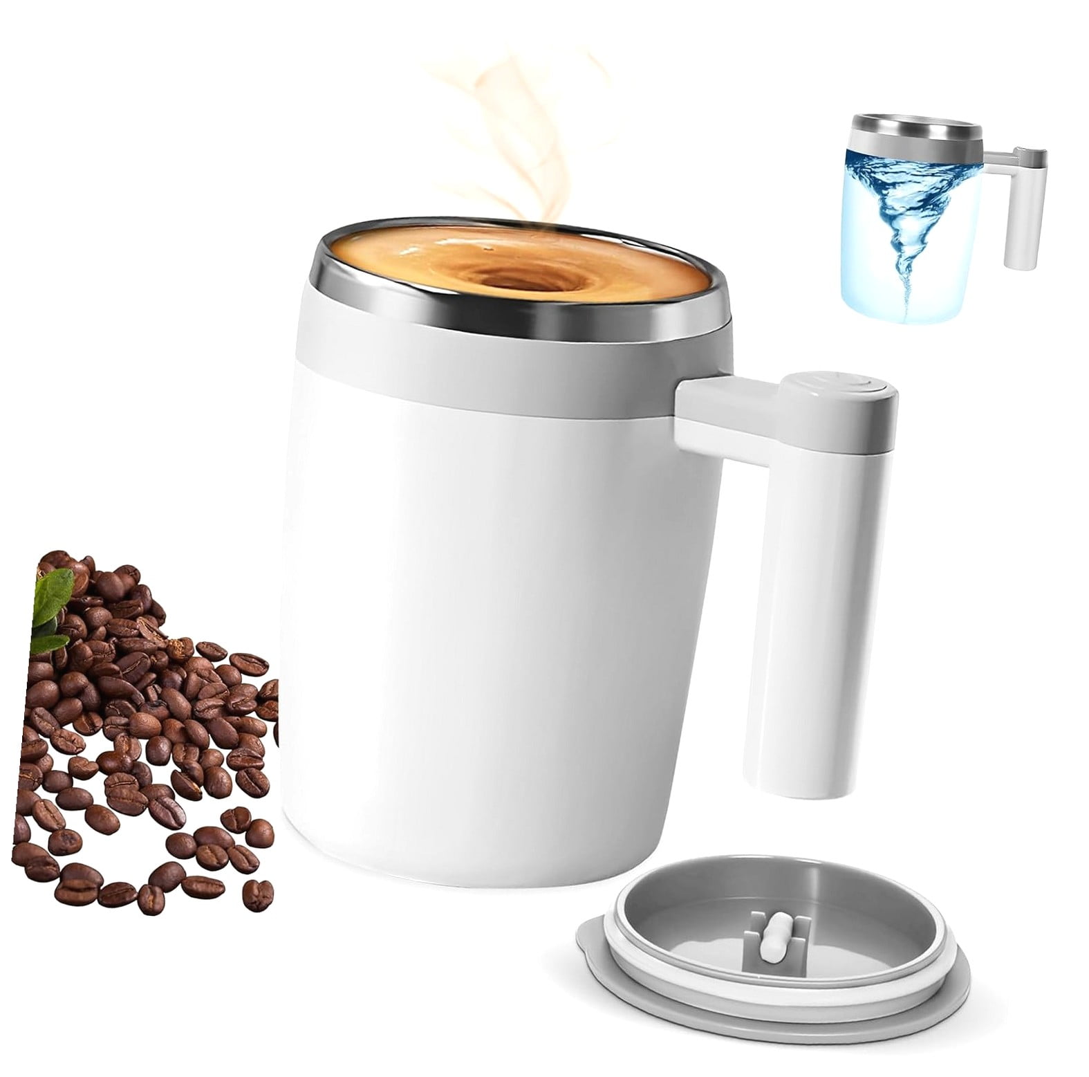 Myst Design Self Stirring Mug, Automatic Stirring Cup with Lid Steel ...