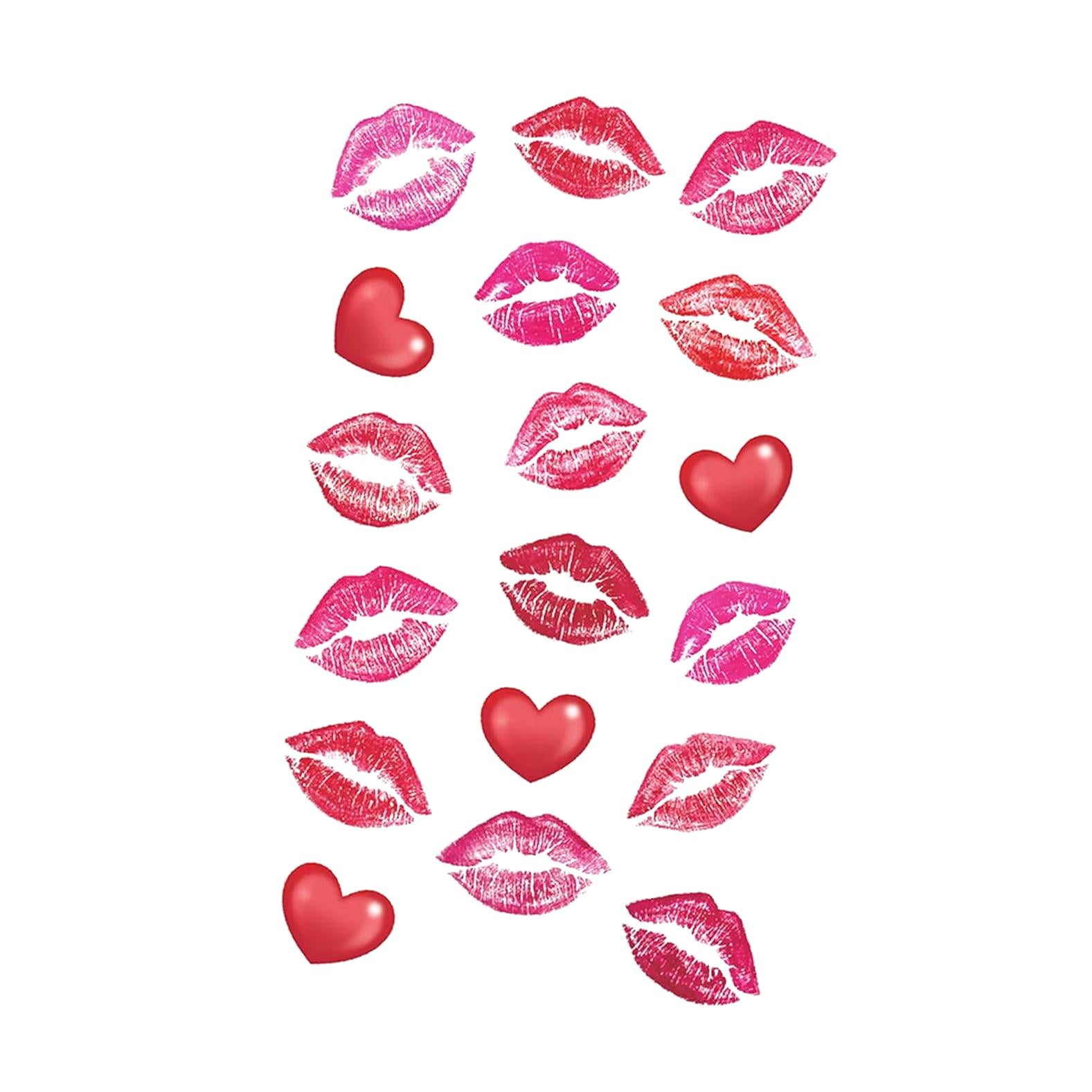 Myst Design Set of 2 Lip Print Temporary Tattoo - Walmart.com