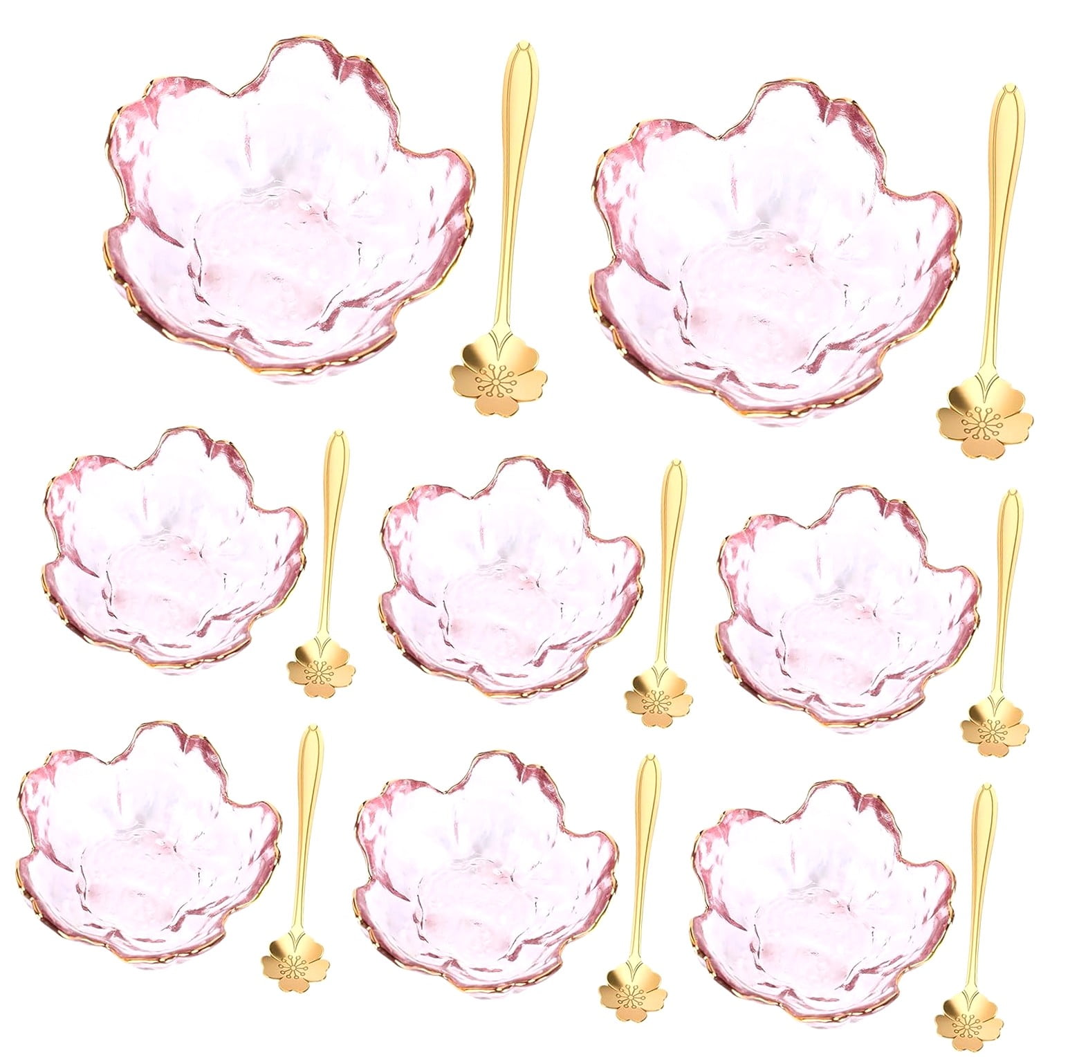 Myst Design Set of 8 Cherry Blossom Bowls with Spoons, Sauce Dishes ...