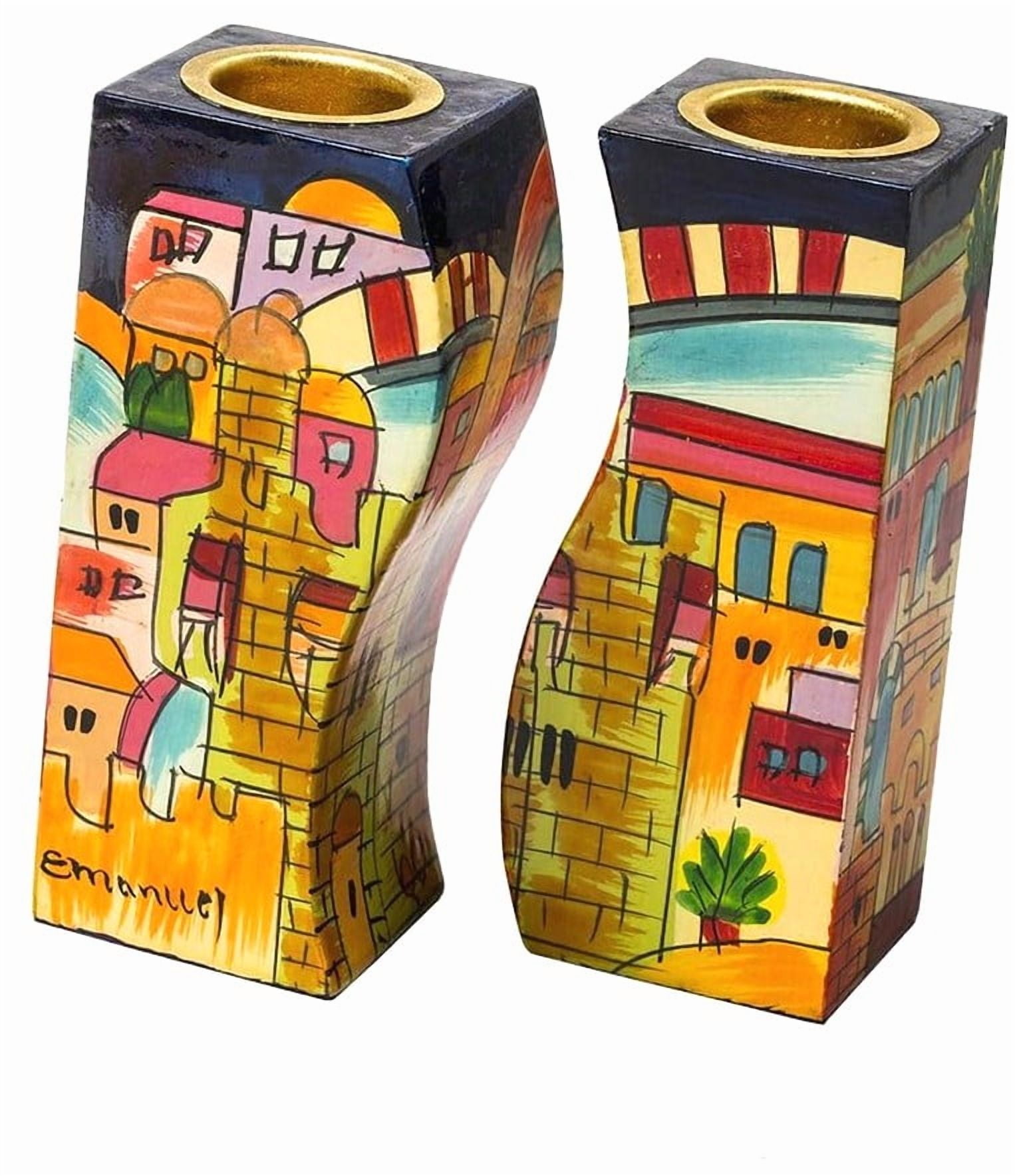 Myst Design Shabbat Candlesticks Holders Set Yair Fitted Shabbat ...