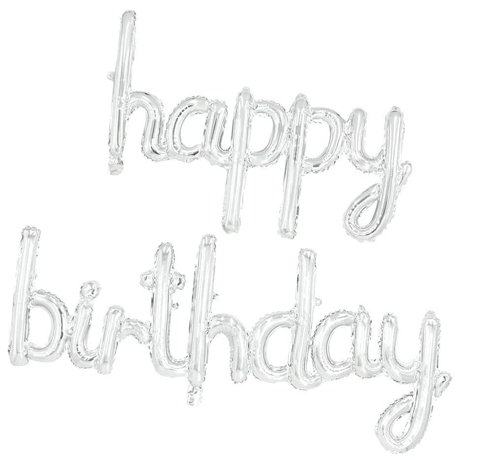 Myst Design Silver Balloon Banner 16 Inch Foil Birthday Letter Balloon ...