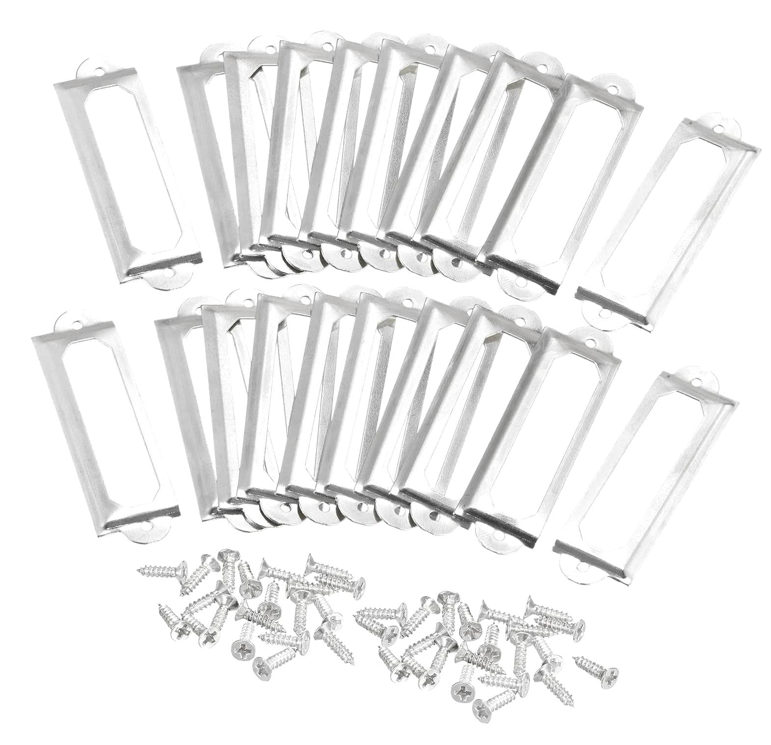 Myst Design Silver Metal Tag Holders, 60x17mm 30-Piece Set for File ...