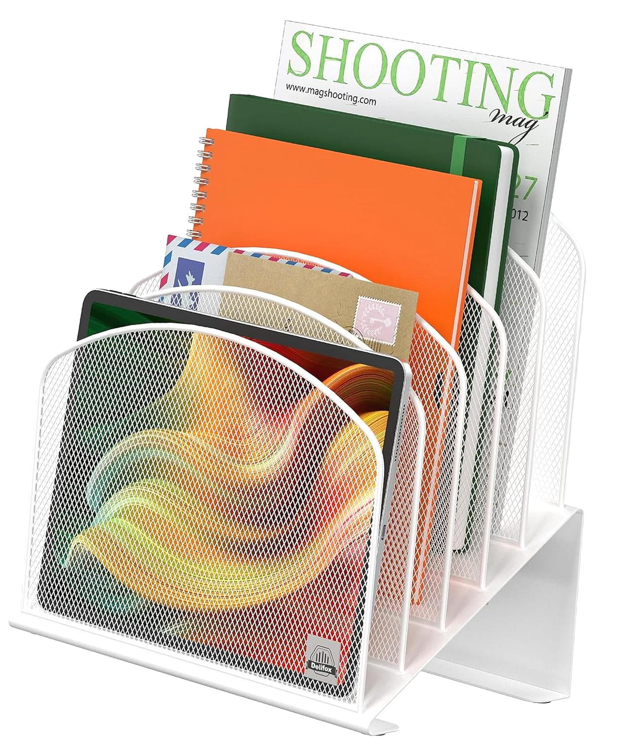 Myst Design Slanted Desktop File Organizer, 5-Compartment Vertical ...