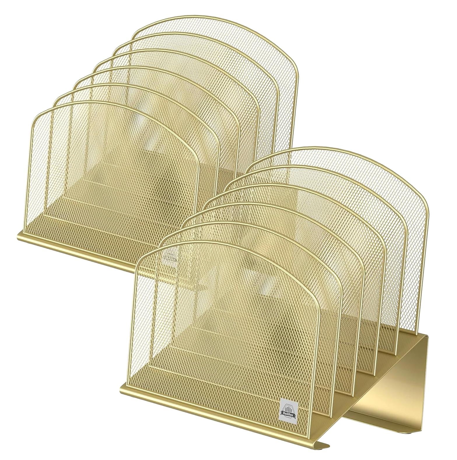 Myst Design Slanted Desktop File Organizer, 5-Compartment Vertical ...