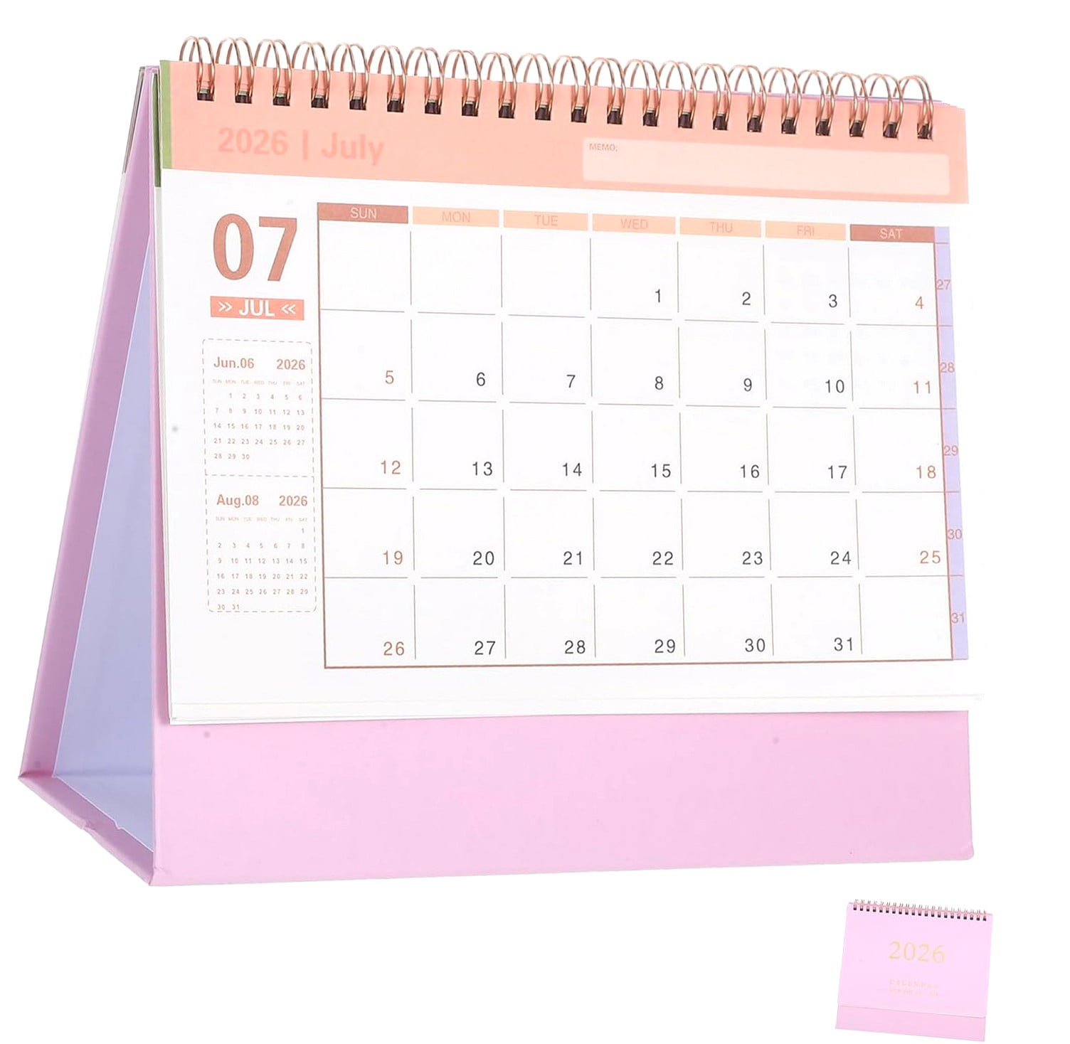 Myst Design Small Desk Calendar: 2025.07-2026.12 Desktop Standing ...