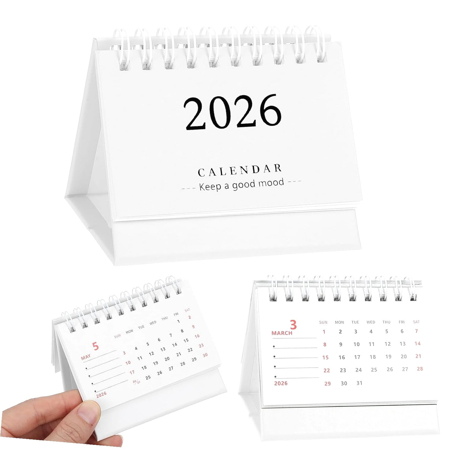 Myst Design Small Desk Calendar 2026 Calendar Standing Desktop Calendar ...