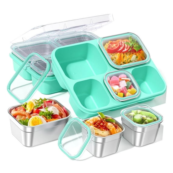 Myst Design Snackle Box Containers, Steel 5 Compartments Divided with ...