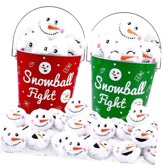 Myst Design Snowball Fight Metal Bucket, 2.8 Inch Christmas Snowball ...