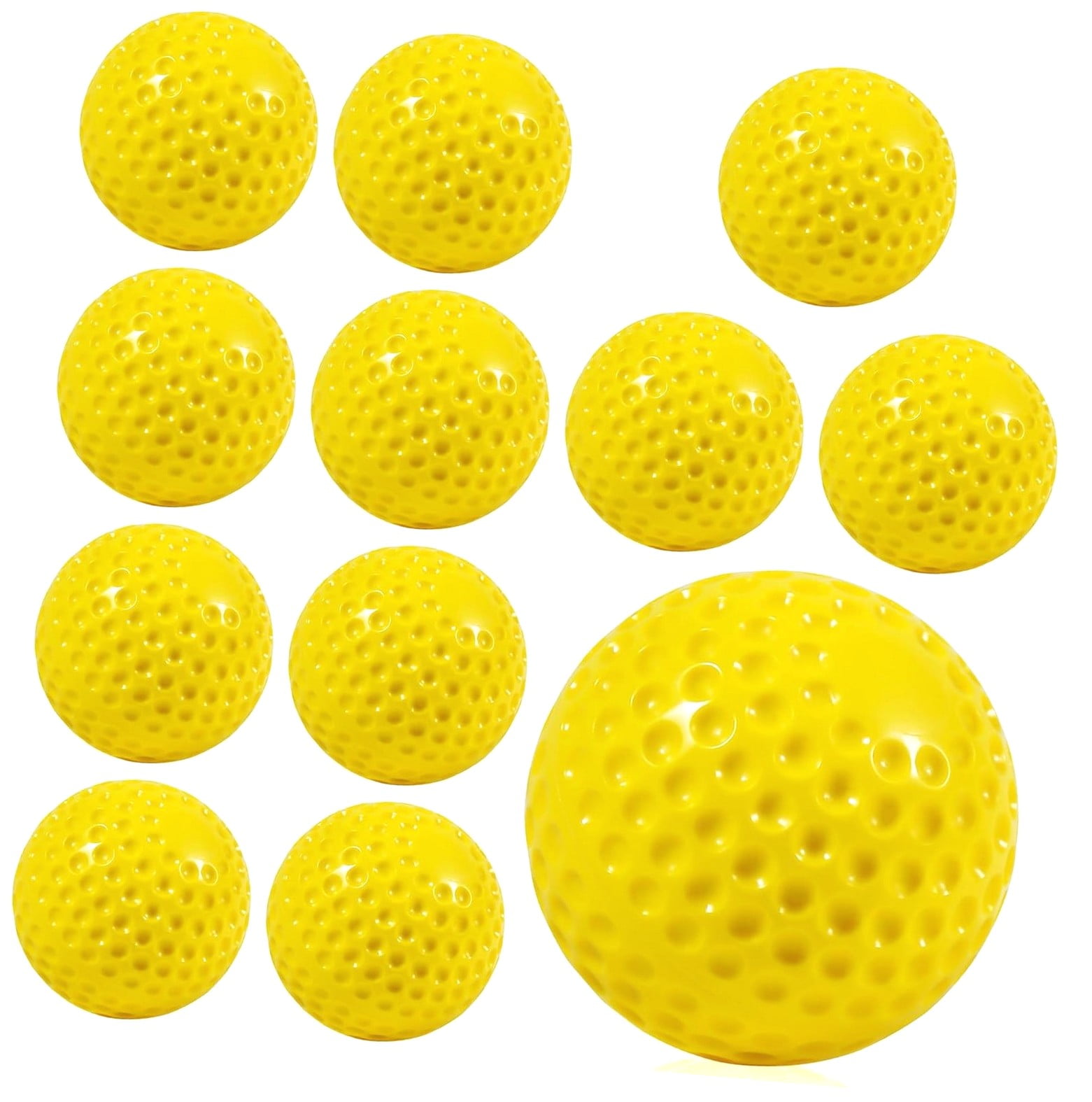 Myst Design Softballs 12 Pack Yellow Dimpled Softballs, 12-Inch ...