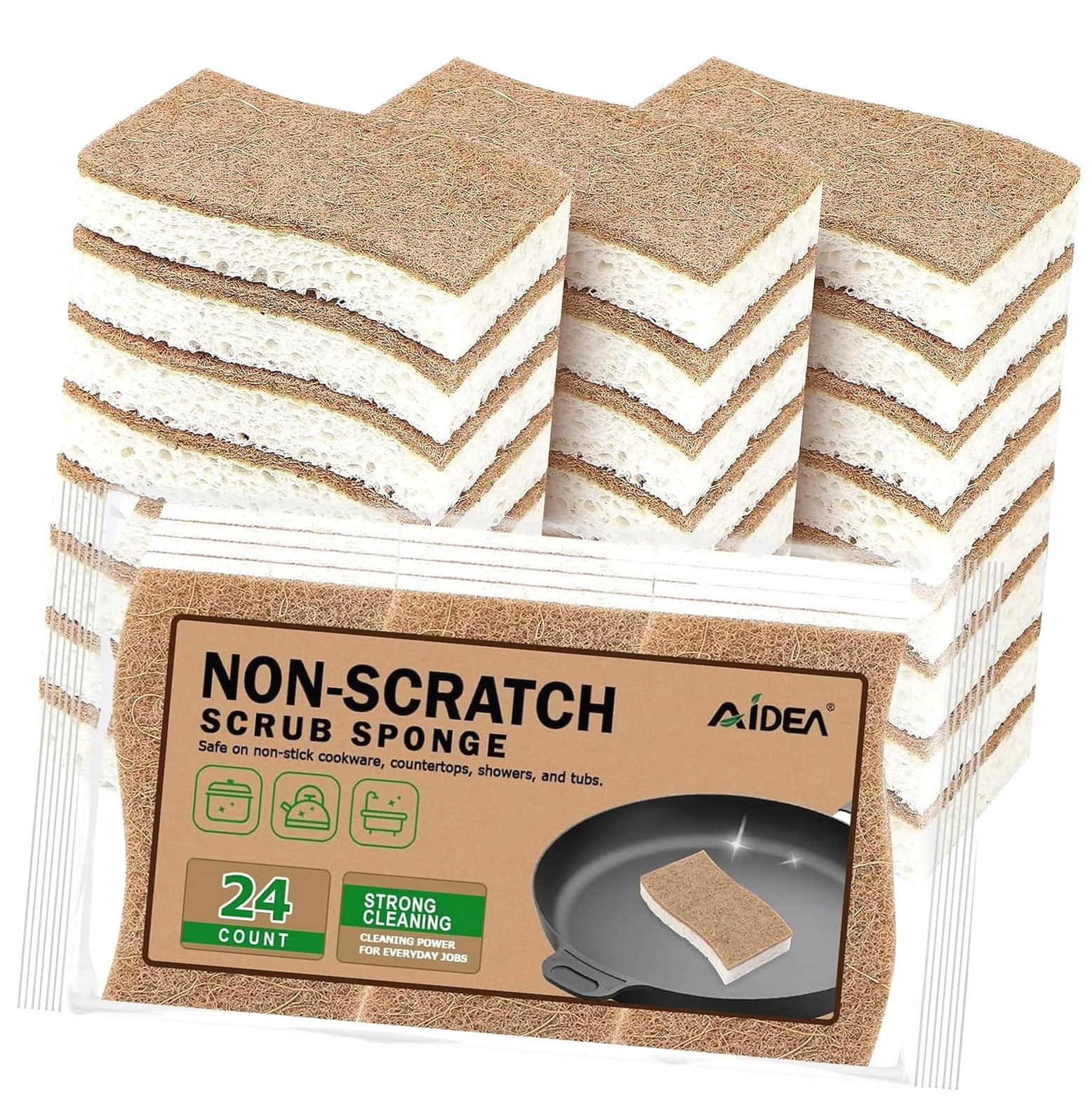 Myst Design Sponges Non Scratch, 24Count, Sponge for Non Stick Cookware ...
