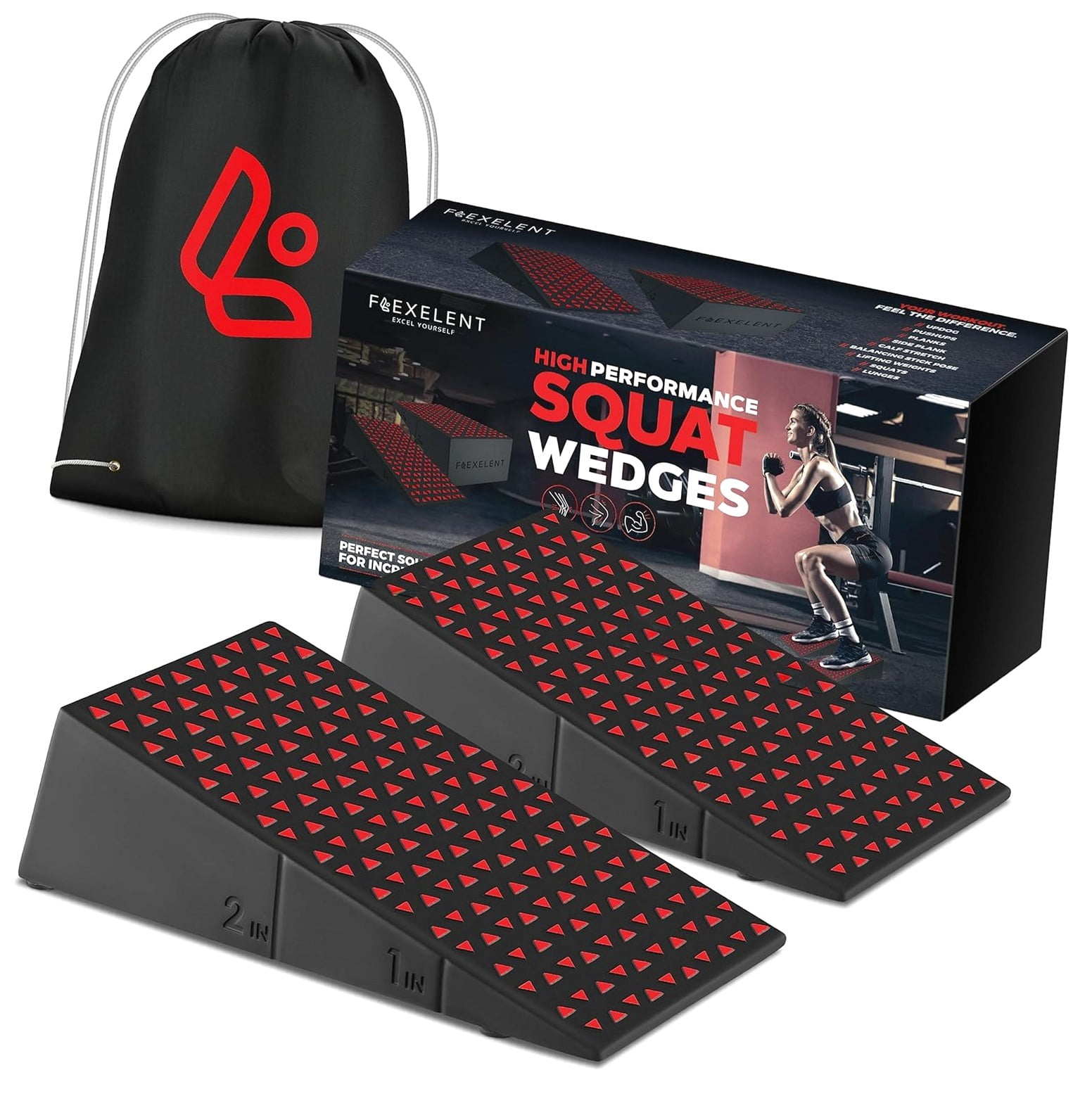 Myst Design Squat Wedge Block Pair - Squat Wedges Ramp for Exercise ...