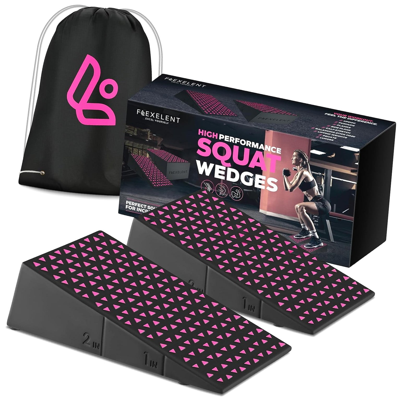 Myst Design Squat Wedge Block Pair - Squat Wedges Ramp for Exercise ...