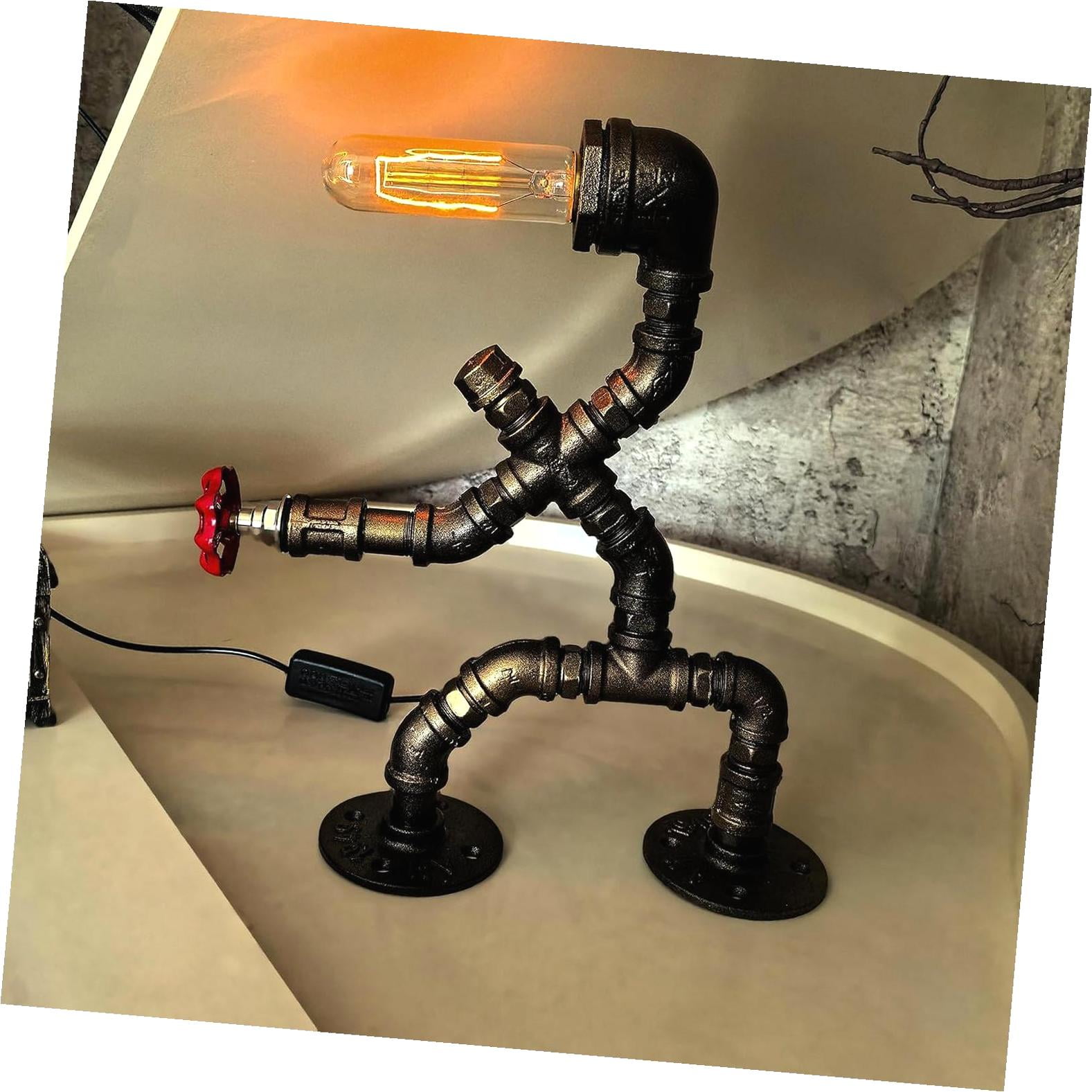 Myst Design Steampunk Water Pipe Retro Industrial Metal Table Light ...