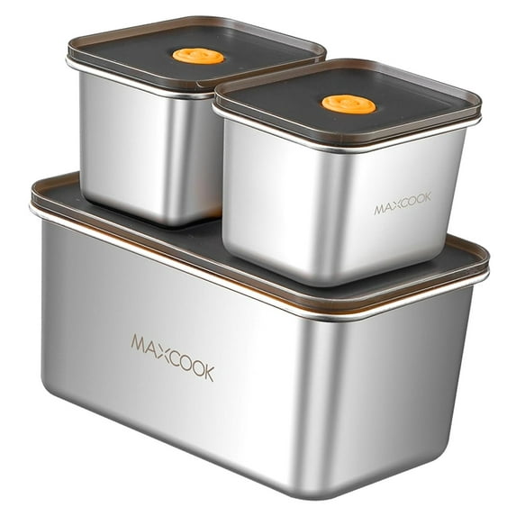 Myst Design Steel Food Containers with , 18.6 oz and 71 oz Container ...