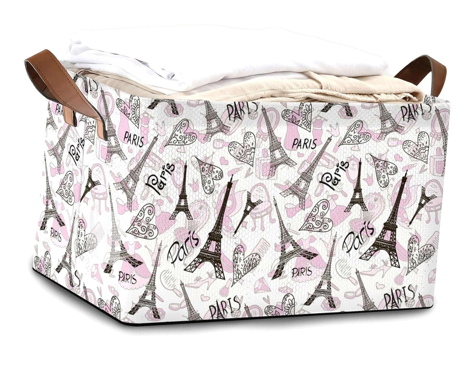 Myst Design Storage Bin with Handles, Eiffel Tower Collapsible Laundry ...
