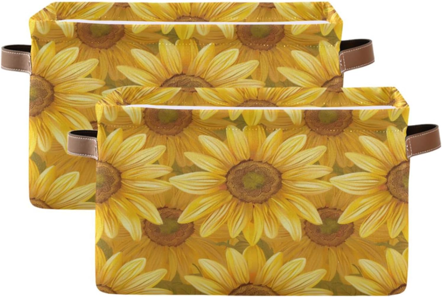 Myst Design Sunflowers Shelf Storage Baskets, Foldable Fabric Storage ...
