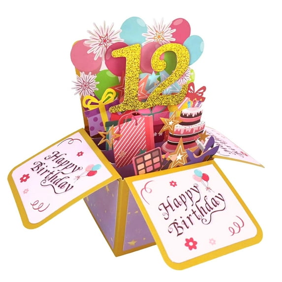 Myst Design Sweet 12th Birthday Card for Girls, 12 Years Old Birthday for Daughter Niece, Happy ...