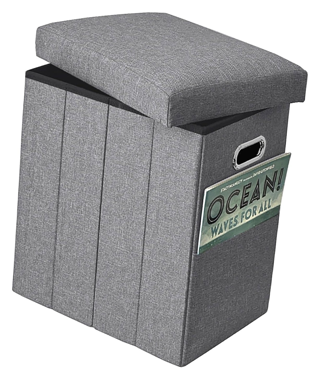 Myst Design Tall Ottoman with Storage Collapsible Small Slim Folding ...
