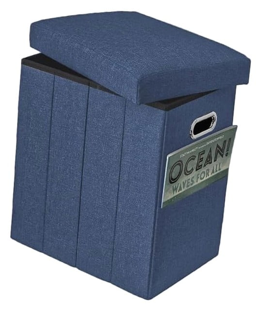 Myst Design Tall Ottoman with Storage Collapsible Small Slim Folding ...