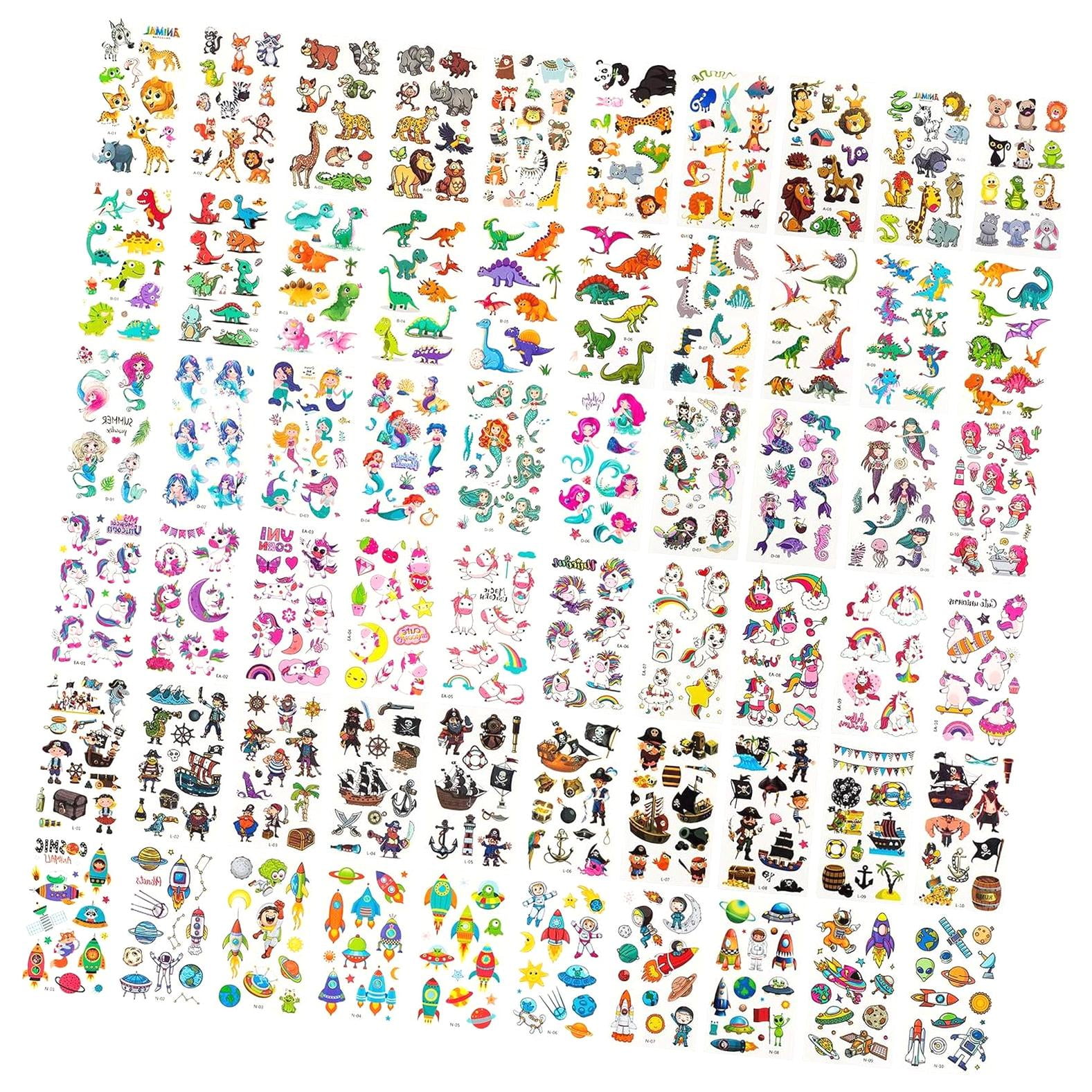 Myst Design Tattoo Collection, 60 Sheets Assorted Designs Sticker Set ...