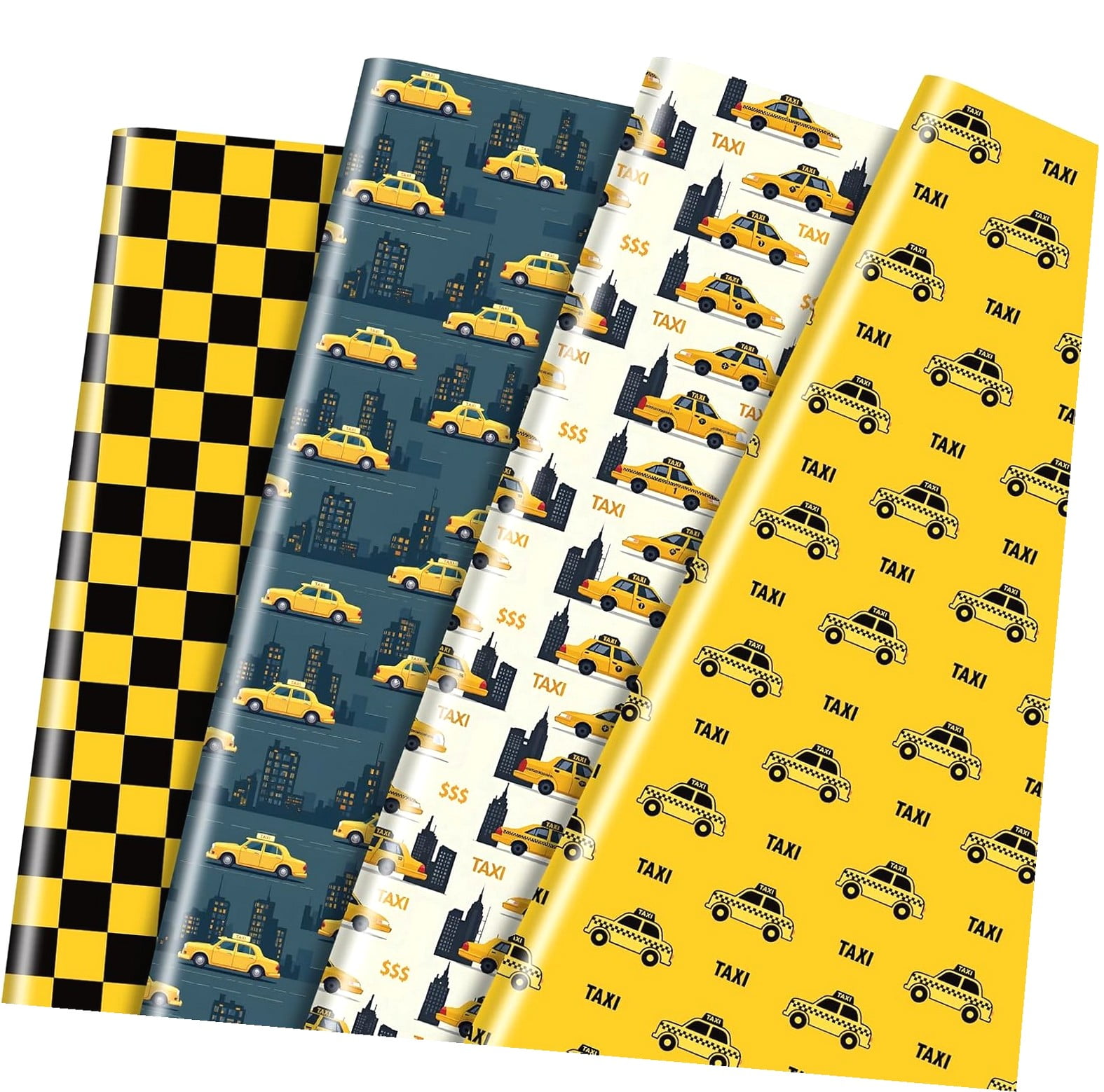 Myst Design Taxi Paper 12 Sheets Yellow Cab Themed Wrap City Taxi ...